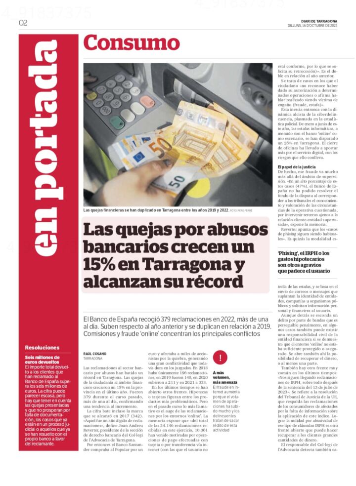 El abogado Joan Andreu Reverter valora el crecimiento de los abusos ...